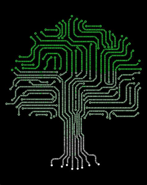 Binary Tree Computer Nerd Coder Programmer It Geek Drawing By Tintin