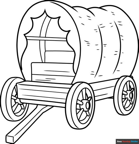 Pioneer Wagon Drawing Easy