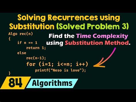 Free Video Solving Recurrences Using Substitution Method Problem 3