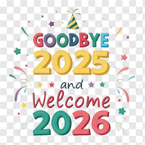 Adiós 2025 Y Bienvenido 2026 Diseño De Imágenes Prediseñadas Png