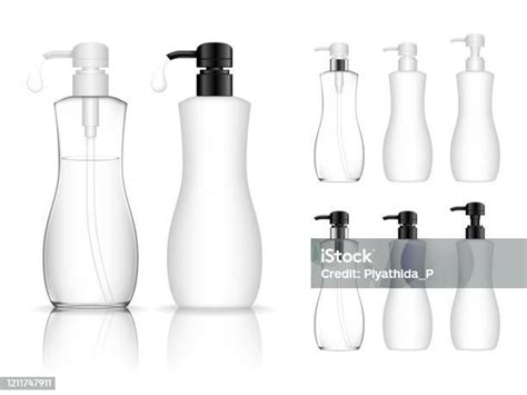 디스펜서 펌프 와 화장품 플라스틱 병 젤 로션 크림 샴푸 목욕 거품용 액체 용기 뷰티 제품 패키지 벡터 그림입니다 라벨에 대한 스톡 벡터 아트 및 기타 이미지 Istock
