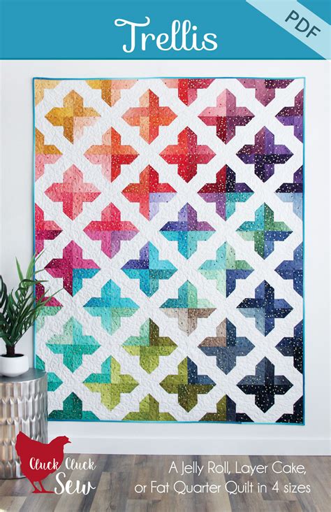 Digital Trellis Pdf Quilt Sewing Pattern From Cluck Cluck Sew