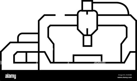 Cnc Machine Tool Work Line Icon Vector Illustration Stock Vector Image And Art Alamy