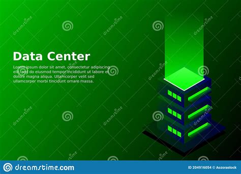 Datacenter Isometric Vector Illustration Abstract 3d Hosting Server Or Data Center Room