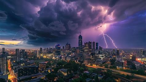 Thunderstorm Over Urban Area Images Free Download On Freepik