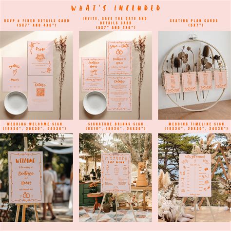 Wedding Bundle Canva Template Wedding Signage Wedding Stationery