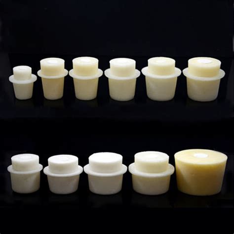 Laboratory Silicone Bung With Hole Stoppers Airlock Bubbler Homebrew Jug Gum Triangular Flask