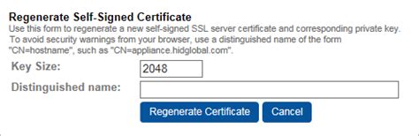 Regenerate Self Signed Certificate