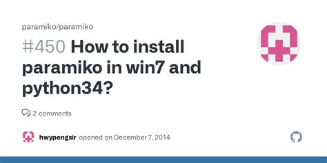 How To Install Paramiko In Win7 And Python34 · Issue 450 · Paramikoparamiko · Github