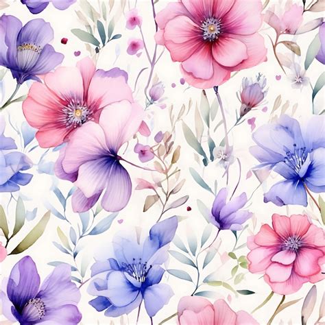 Premium Ai Image Seamless Pattern Watercolor Brush Style