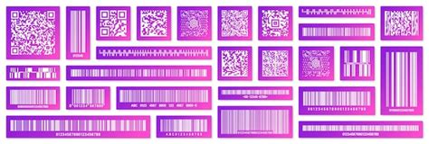 Premium Vector Modern Colorful Product Barcodes And Qr Codes Identification Tracking Code