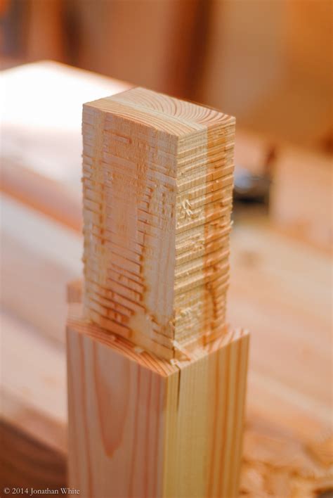 Cutting The Tenons On The Workbench Stretchers The Bench Blog