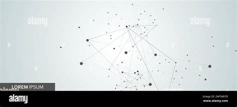 Abstract Science Atom Technology Connection Dot And Line Biology Structure Design Stock Vector