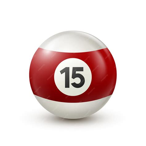 Premium Vector Billiard Red Pool Ball With Number 15 Snooker Or