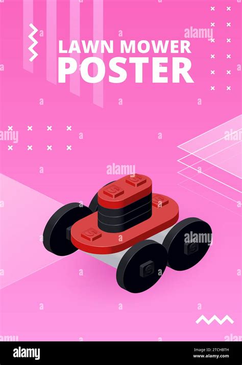 Poster With Robot Lawn Mower For Print And Design Vector Illustration