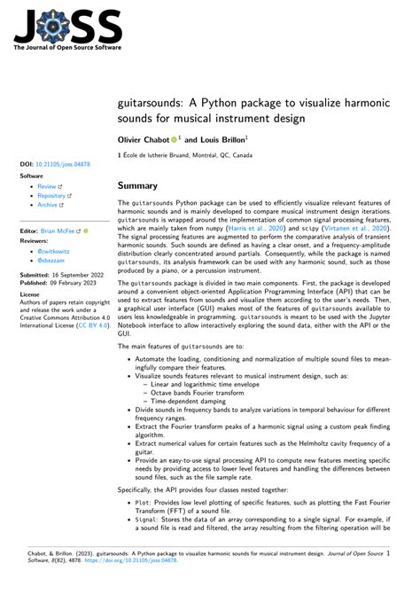 PDF Guitarsounds A Python Package To Visualize Harmonic Sounds For Musical Instrument Design