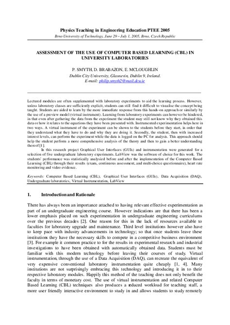 Pdf Assessment Of The Use Of Computer Based Learning Cbl Pdf Assessment Of The Use Of Computer Based Learning Cbl