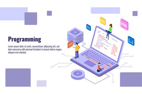 Programming Isometric Banner Vector Graphic By Theimg · Creative Fabrica