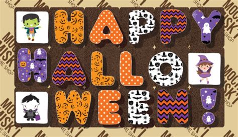 Happy Halloween Brownie Message Mocha Miski