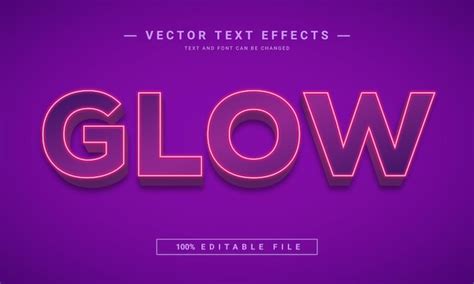 Premium Vector Glow D Editable Text Effect