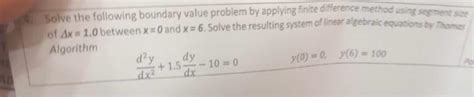 Solved Solve The Following Boundary Value Problem By