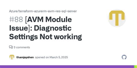 Avm Module Issue Diagnostic Settings Not Working · Issue 88 · Azureterraform Azurerm Avm