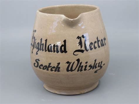 Lot Rare Stones Pottery Advertising Jug With Dashaud Handle Writing In Black Underglaze And