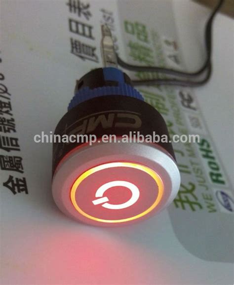 Cmp Mount Hole 22mm Waterproof Plastic Led Illuminated Switch Power Logo High Quality Cmp Mount