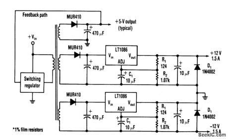 EFFICIENT NEGATIVE VOLTAGE REGULATION Power Supply Circuit Circuit Diagram SeekIC Com