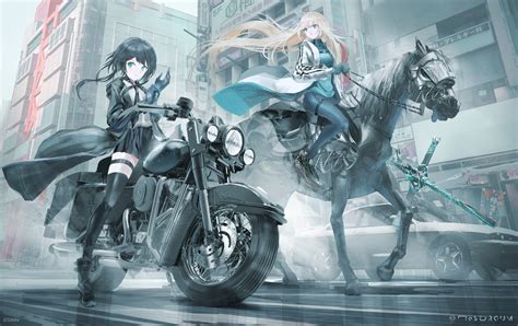 Swav Original Black Footwear Commentary Request Highres 2girls