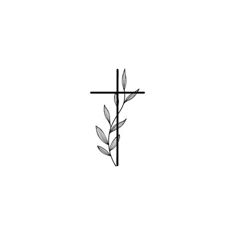Floral Cross Svg Png Dxf Cross With Flower Svg Botanical Cross Line