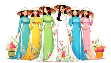 Vietnamese Tradition Culture Dress With Women Image Vietnamese