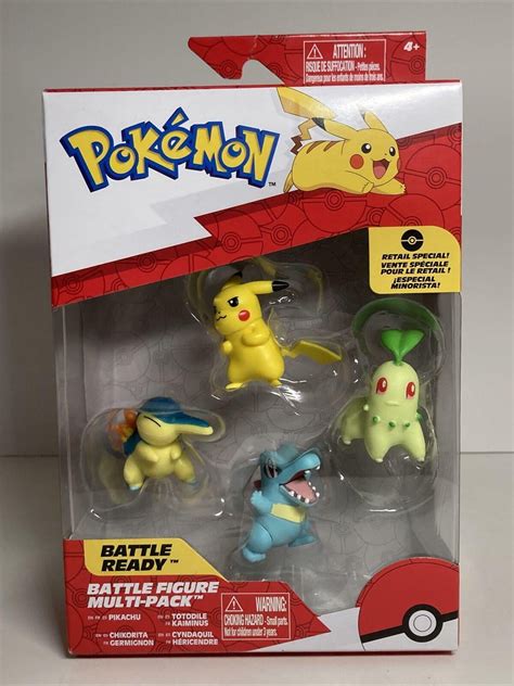 Pokemon Action Ready 4 Figure Multi Pack 2 Pikachu Chikorita