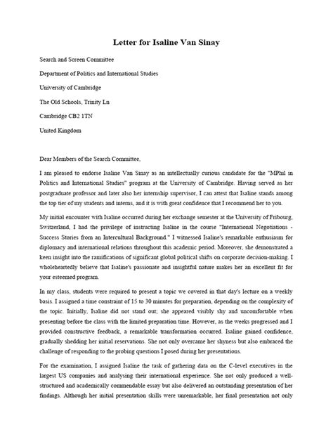 Letter Of Recommandation Dr Audebert Pdf