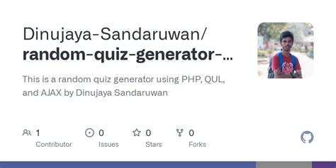 Github Dinujaya Sandaruwanrandom Quiz Generator With Database This Is A Random Quiz