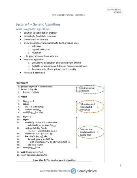 Lecture 4 Filip Rehburg 324 Intelligent Systems Lecture 4