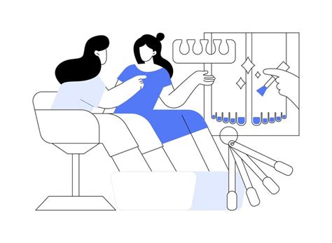 페디큐어 살롱 고립된 만화 터 일러스트레이션 프리미엄 벡터