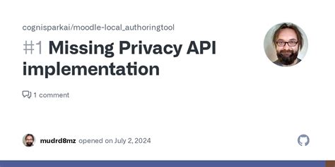 Missing Privacy Api Implementation · Issue 1 · Cognisparkaimoodle Localauthoringtool · Github