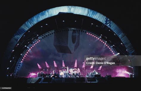 A View Of The Stage At A Concert On Pink Floyds Division Bell Tour
