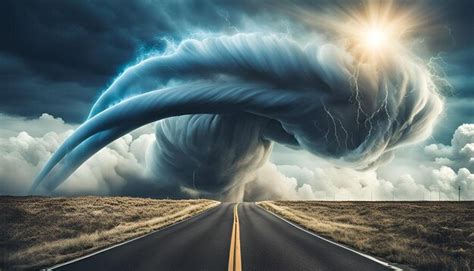Tornado Explosion With Wind Debris And Clouds Cool Blue And Effect Fx