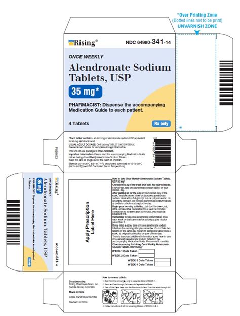 Rx Item Alendronate Sodium 35mg 4 Tab By Rising Pharma Usa