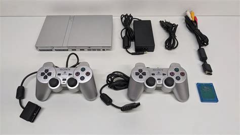 Playstation 2 Slim Silver Mit 2 Controller Original Gebraucht In