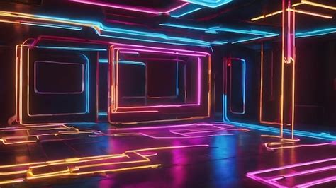 Premium Photo Neon Flickering Lights