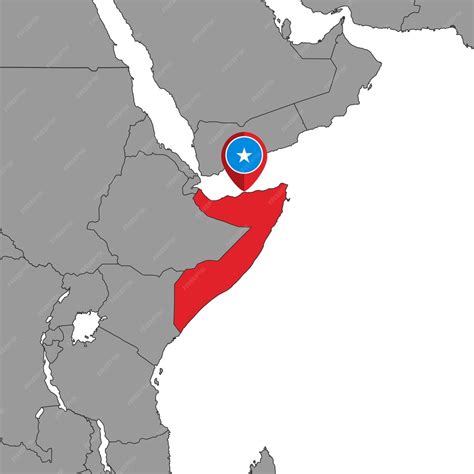 premium vector pin map with somalia flag on world map vector illustration