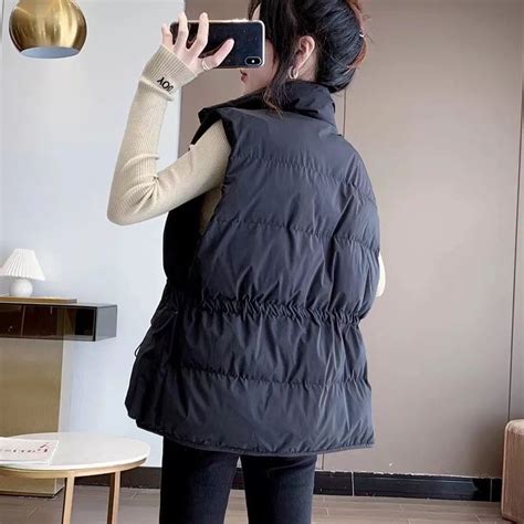 얼리웨이 스트링 허리 조임 패딩 조끼