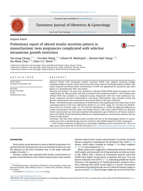 Pdf Preliminary Report Of Altered Insulin Secretion Pattern In