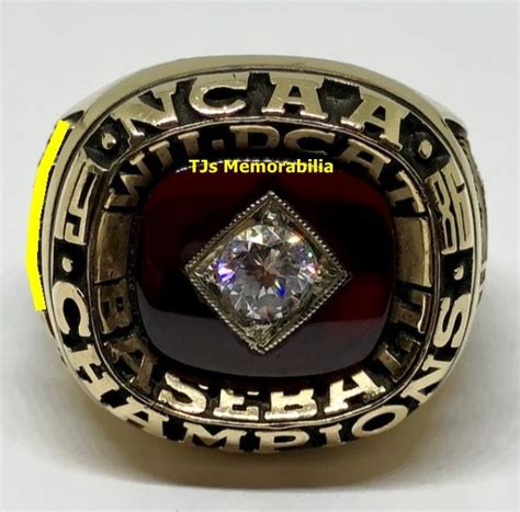 1986 Arizona Wildcats College World Series Champions Championship Ring