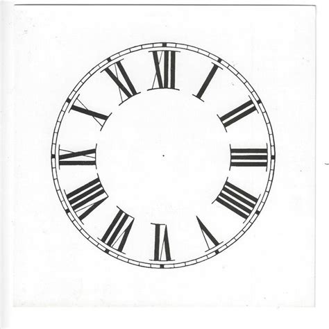 Vintage Roman Numeral Paper Card White Clock Dial Face Glossy 5 Bn35