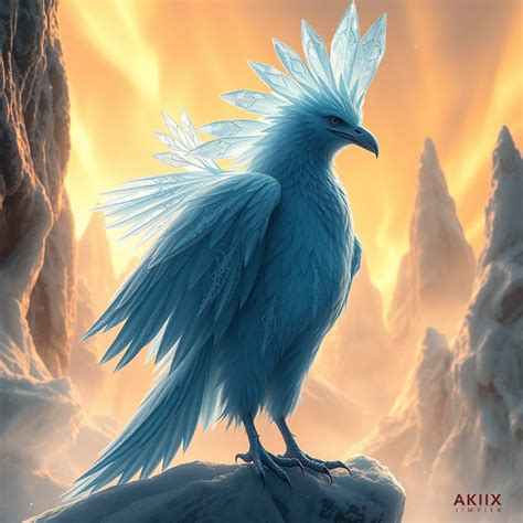 Ice Bird Ethereal Ice Bird Amidst Glacial Realm