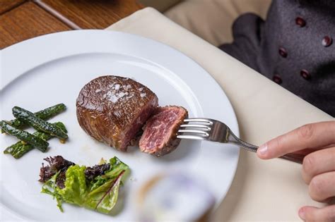 Premium Photo Delicious Steak From Marbled Meat In The Restaurant
